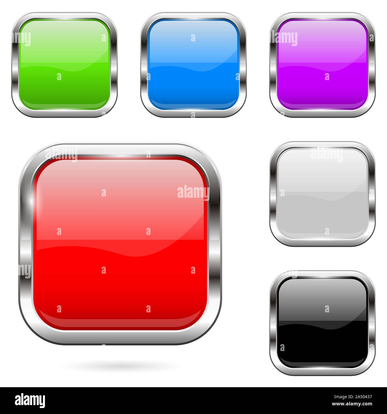 Bright green square button blue hi-res stock photography and images - Alamy