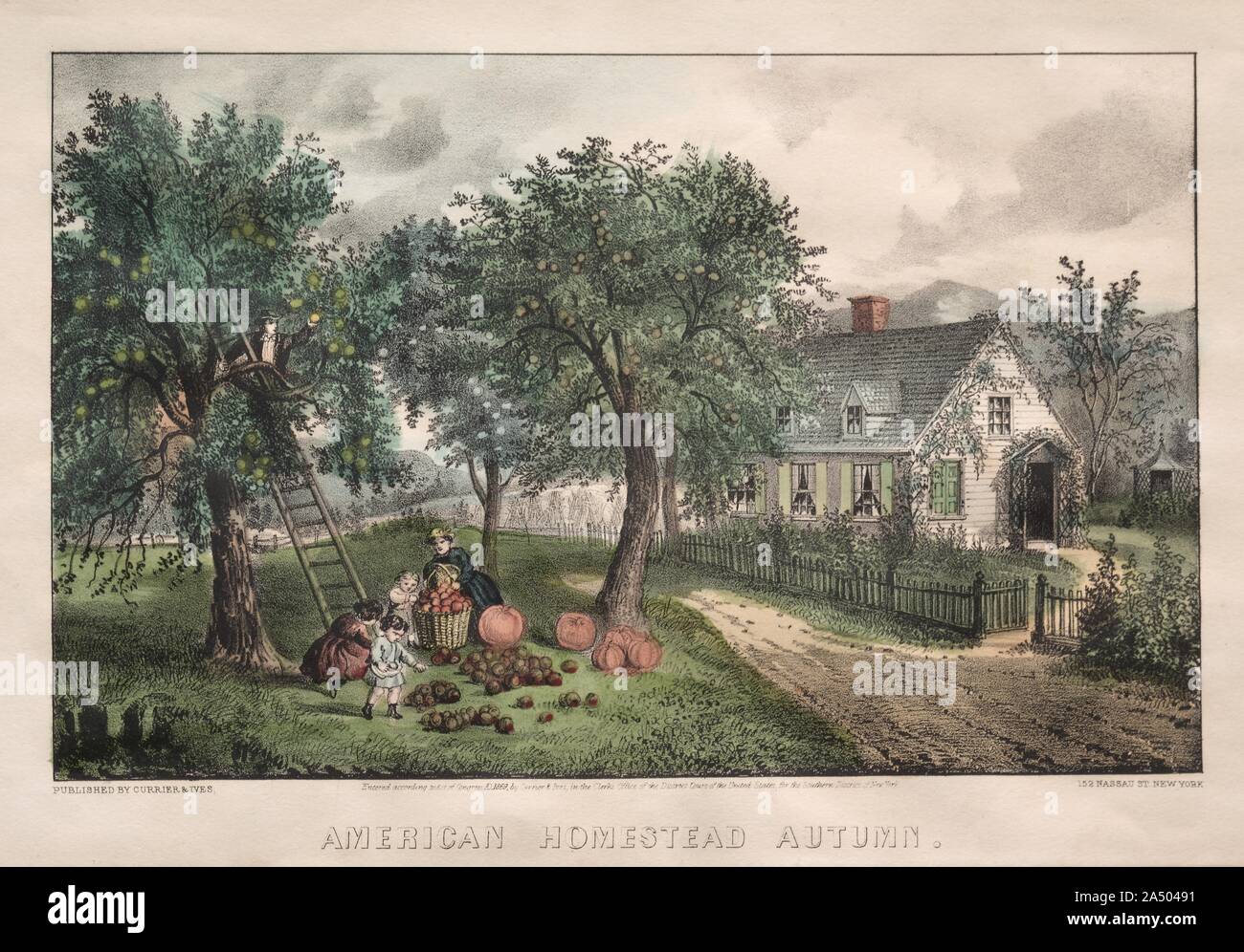 American Homestead, 1869 Stock Photo - Alamy