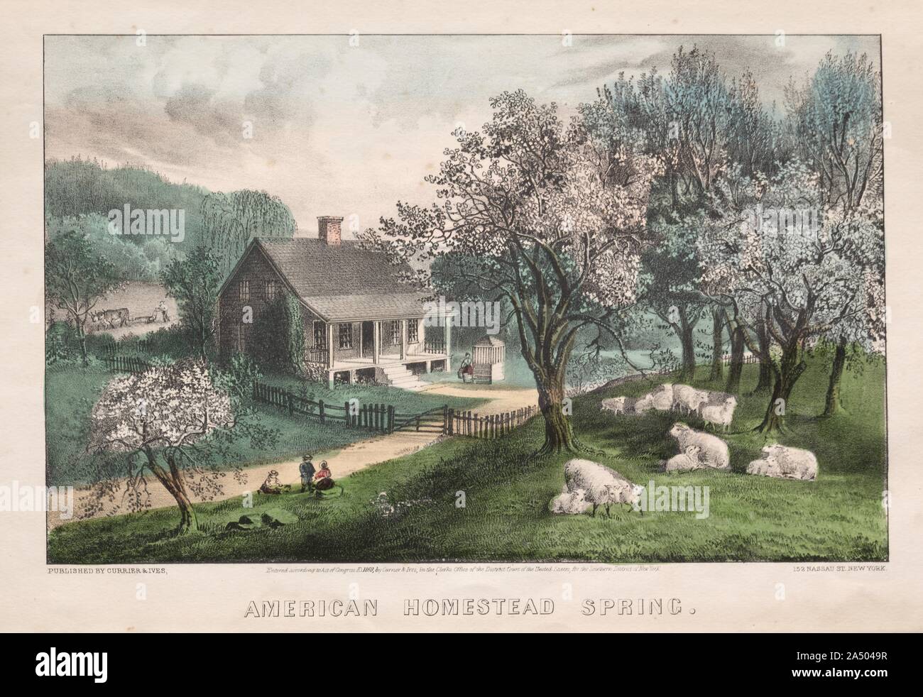 American homestead spring currier ives hi-res stock photography and ...