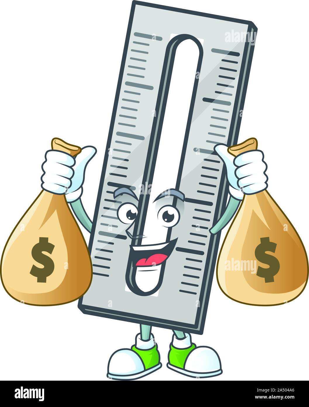 With money bag a rullers for the measuring instruments Stock Vector ...