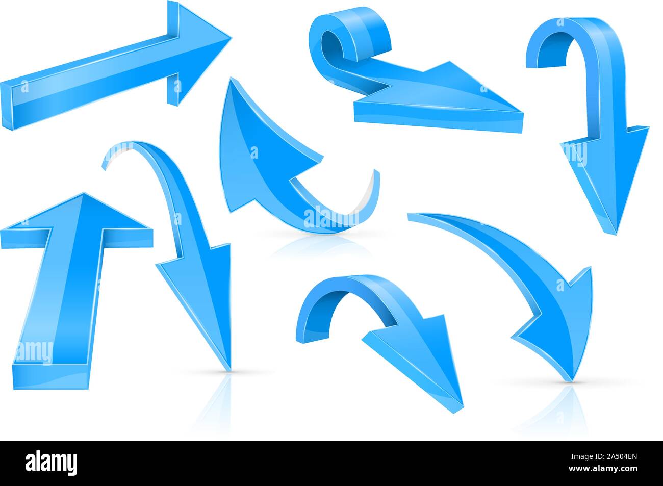 Down and up 3d arrows. Blue signs with reflection Stock Vector Image ...