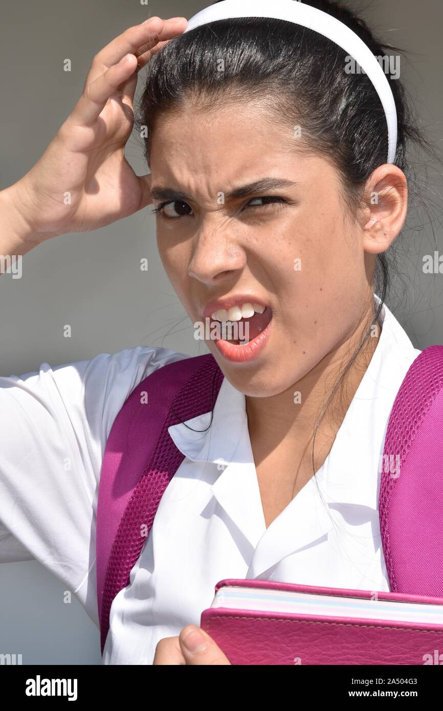 Stressed female hispanic student hi-res stock photography and images ...