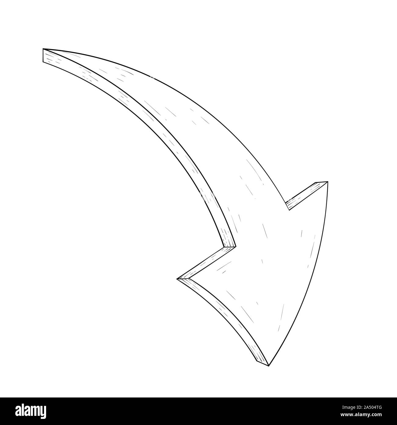 Down arrow. Hand drawn sketch Stock Vector Image & Art - Alamy