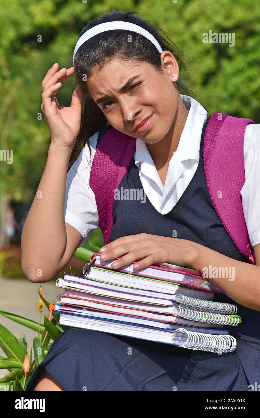 Confused student with books hi-res stock photography and images - Alamy