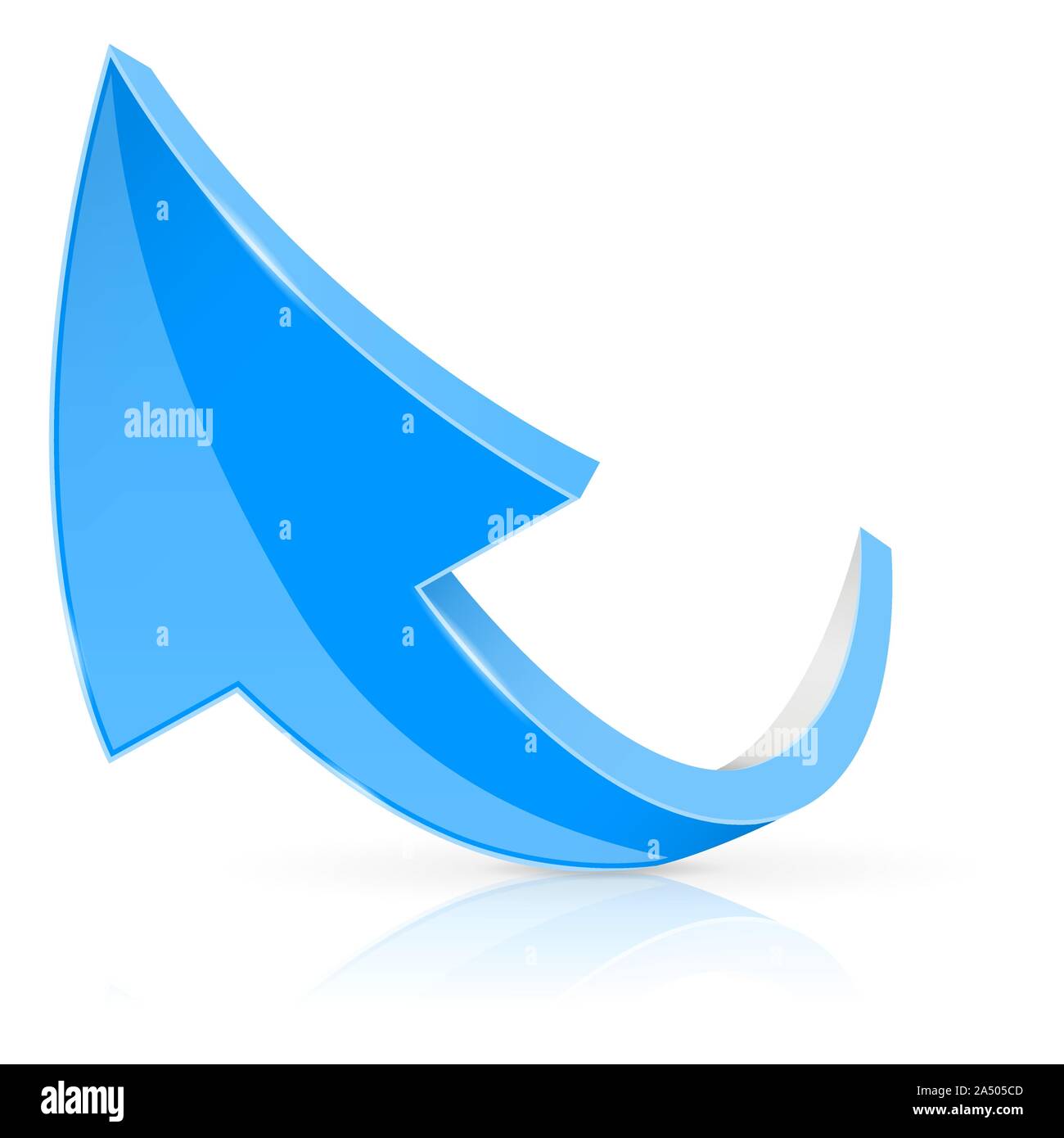 Up 3d arrow. Blue sign with reflection Stock Vector Image & Art - Alamy