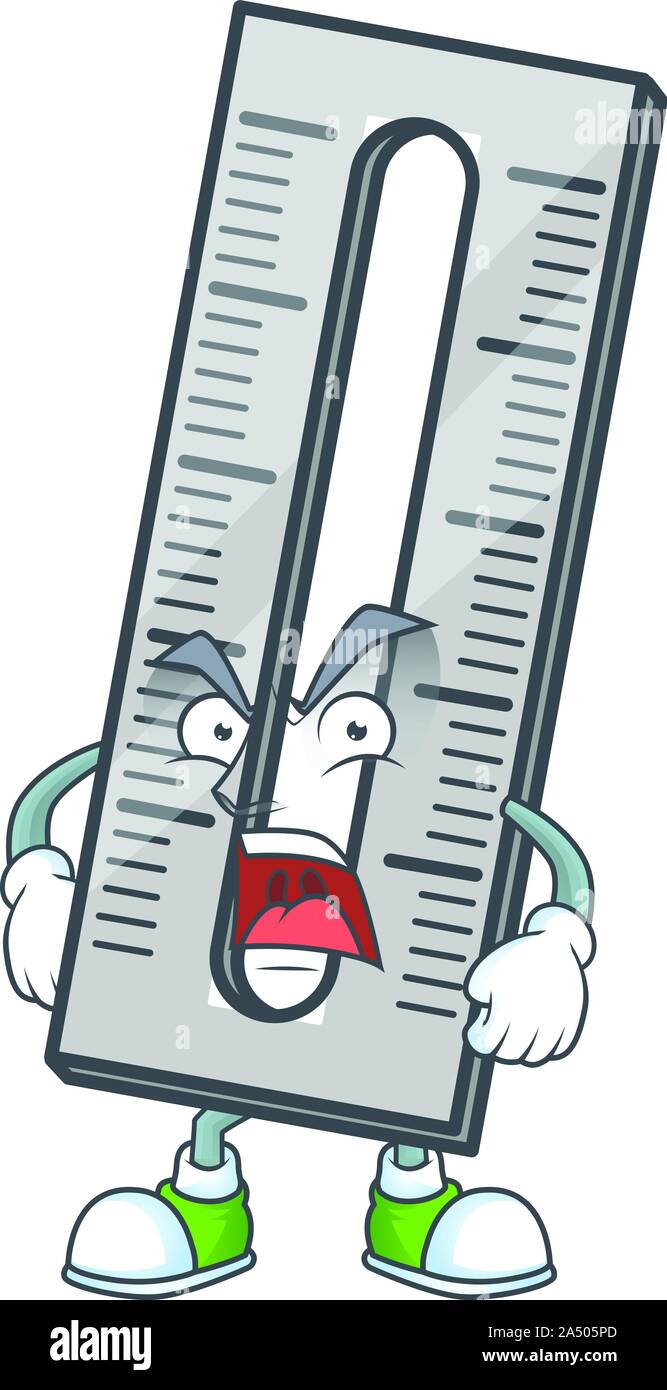 Angry icon rullers cartoon character with mascot Stock Vector Image ...