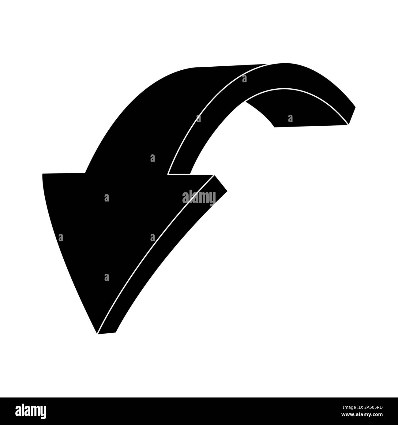 Down arrow. Black flat sign Stock Vector Image & Art - Alamy