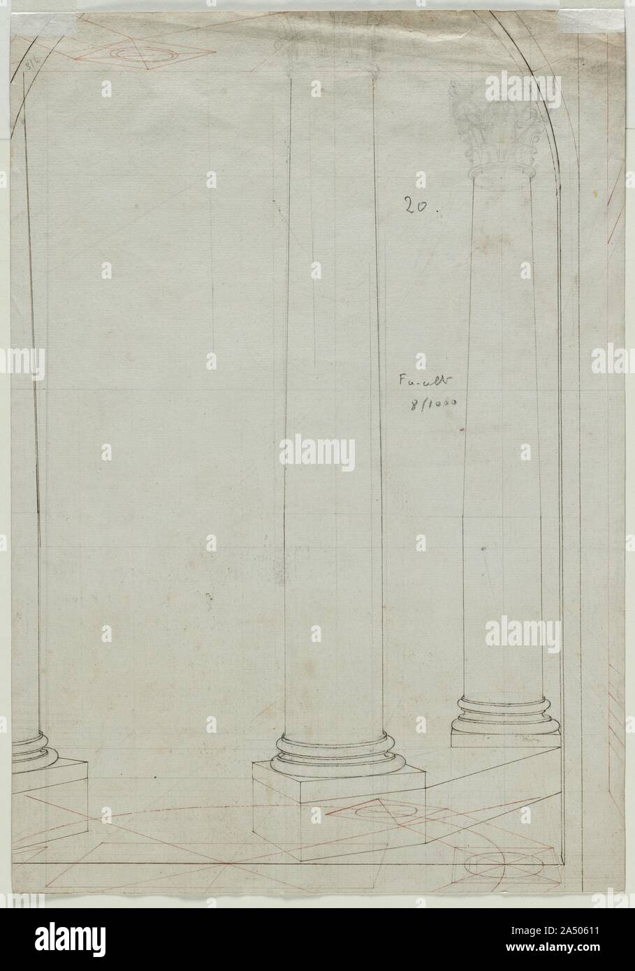 Architectural Drawing of Columns (verso), c. 1810-1820 Stock Photo - Alamy