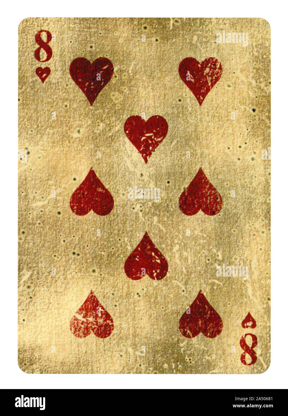 Eight of Hearts playing card - isolated on white Stock Photo - Alamy