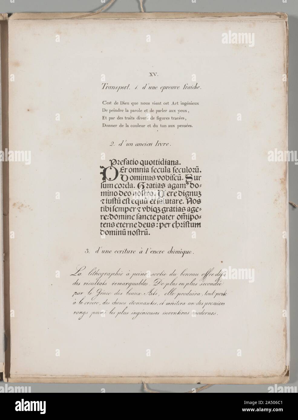 Art of the Lithograph: Printing Letters, Plate XV , 1819 Stock Photo ...