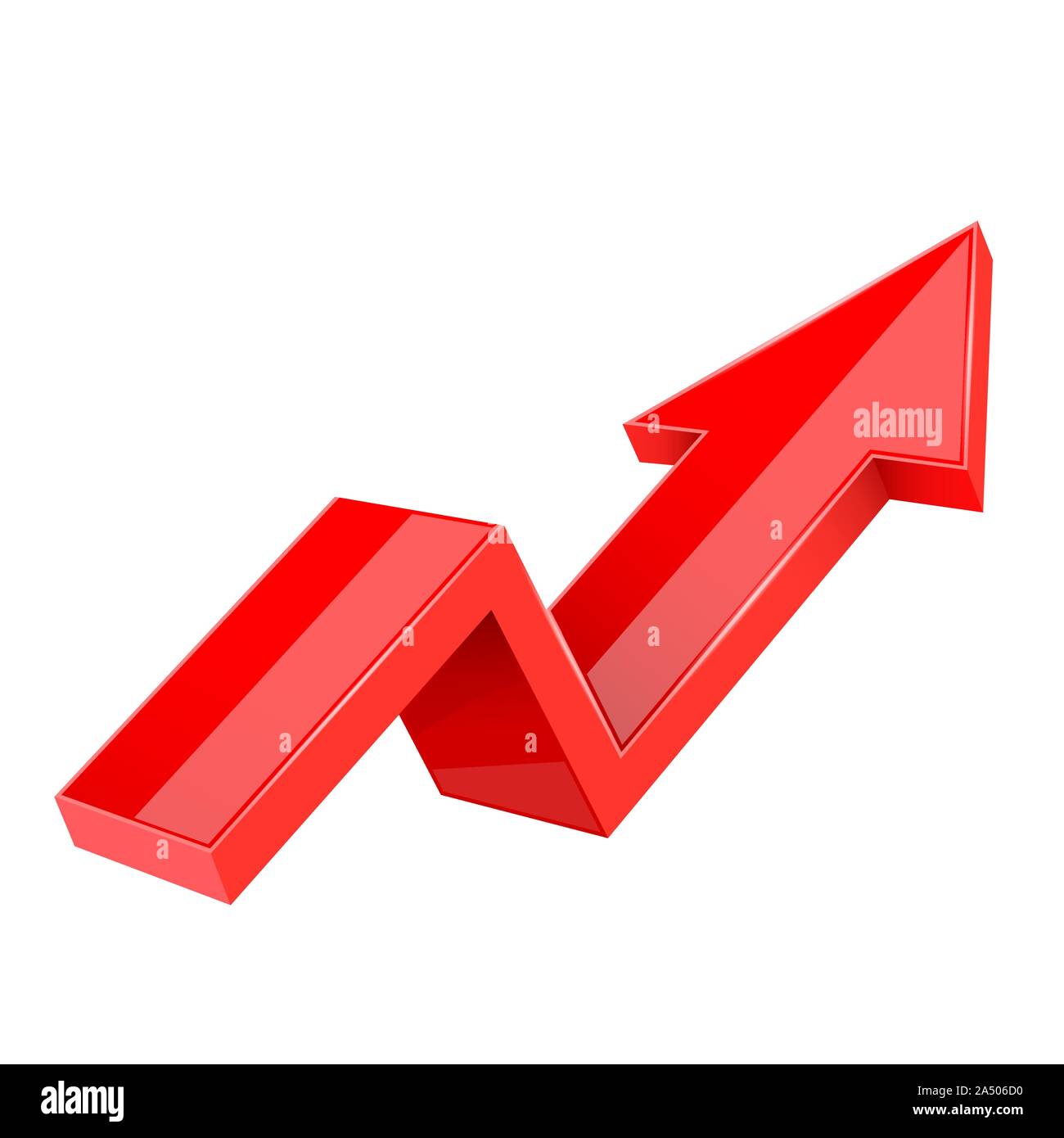 Financial trend. Up rising indication arrow. Red 3d sign Stock Vector ...