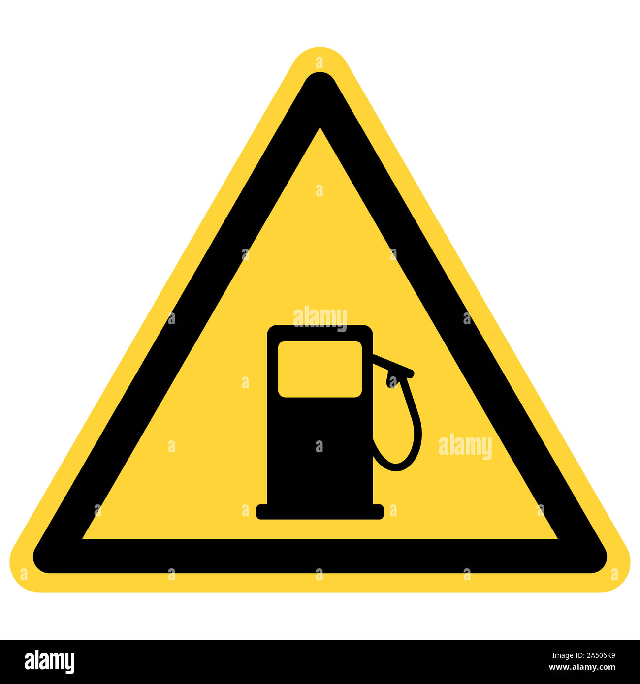 Gas station and danger sign Stock Photo - Alamy