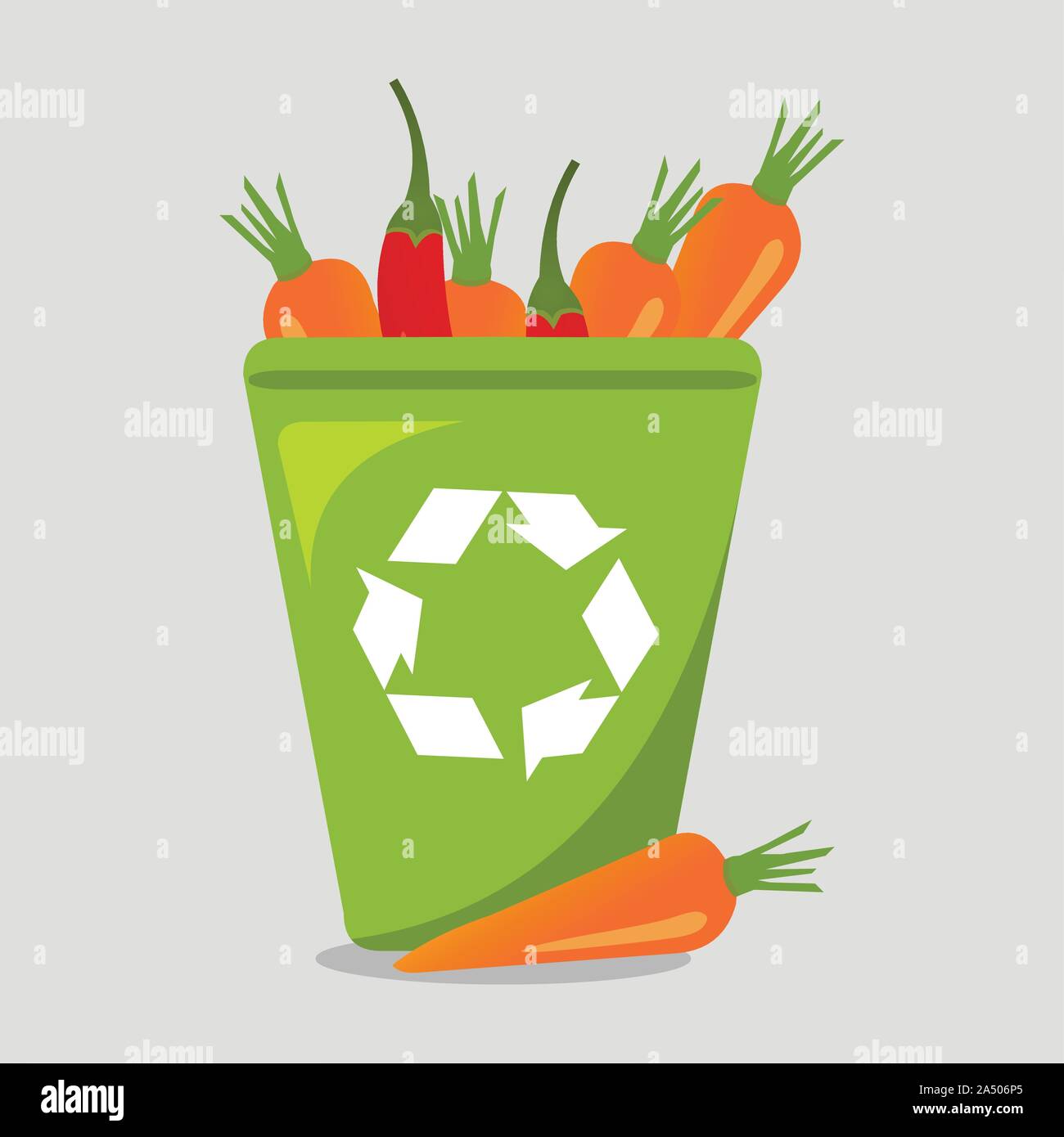 organic garbage to the trash bin symbol vector illustration Stock ...