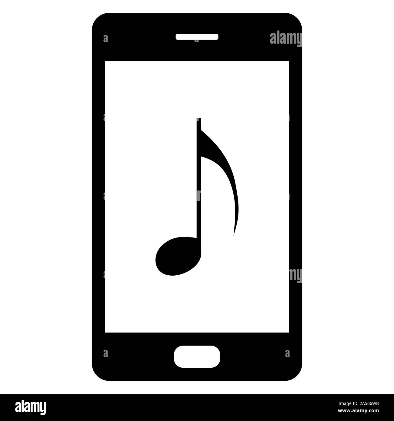 Music note and smartphone Stock Photo - Alamy