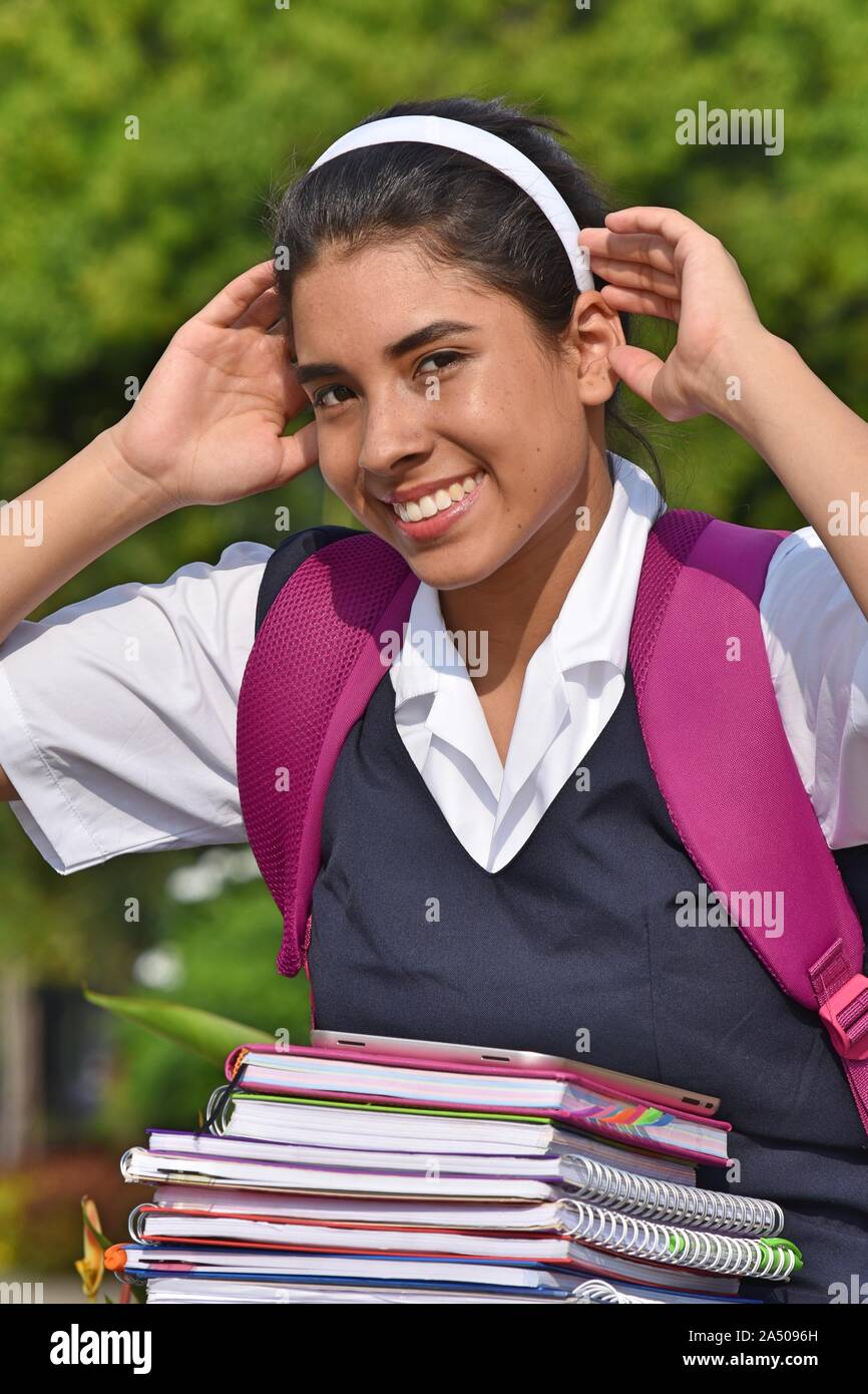Catholic Colombian Female Student Smiling Stock Photo - Alamy