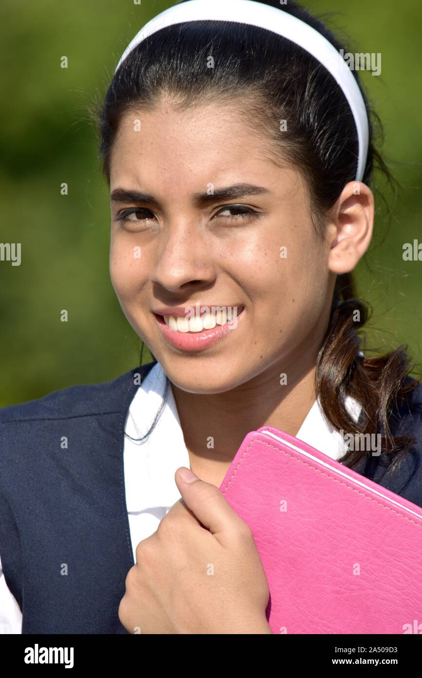 Cute School Girl Smiling Stock Photo - Alamy