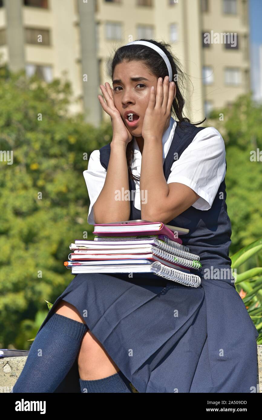 Startled Girl Student Stock Photo - Alamy