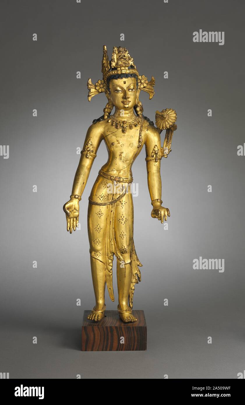 Bodhisattva of Wisdom (Manjushri),, 1400s. The youthful, princely form ...