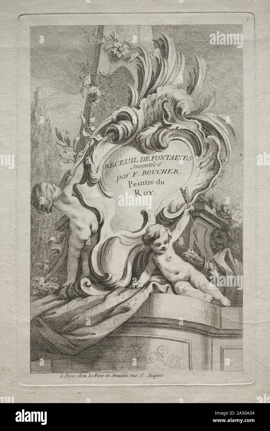 Book of Fountains: No. 1, Title Page, c. 1736. Boucher was one of the ...