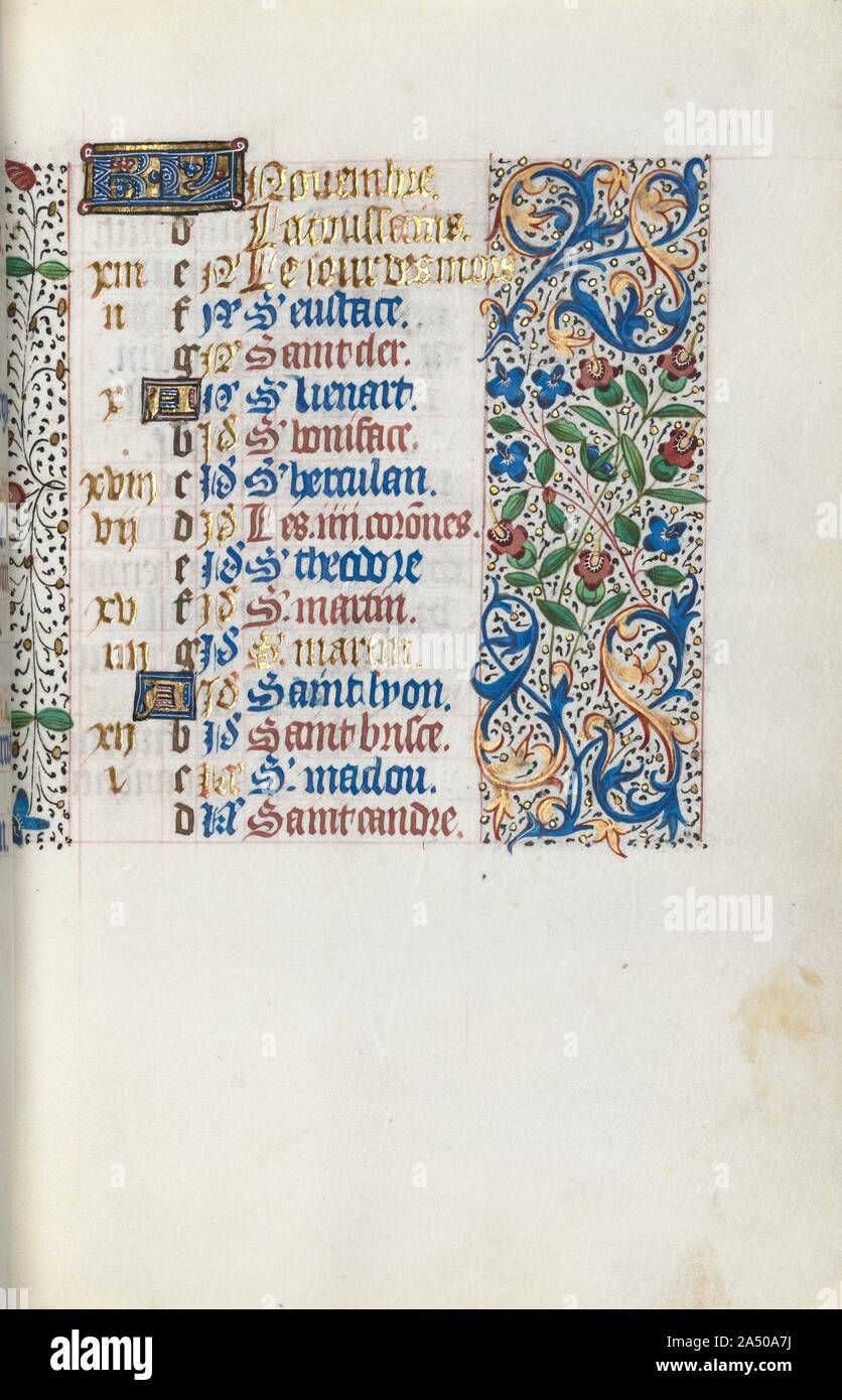 Book of Hours (Use of Rouen): fol. 111r, c. 1470. In the late 1400s and ...