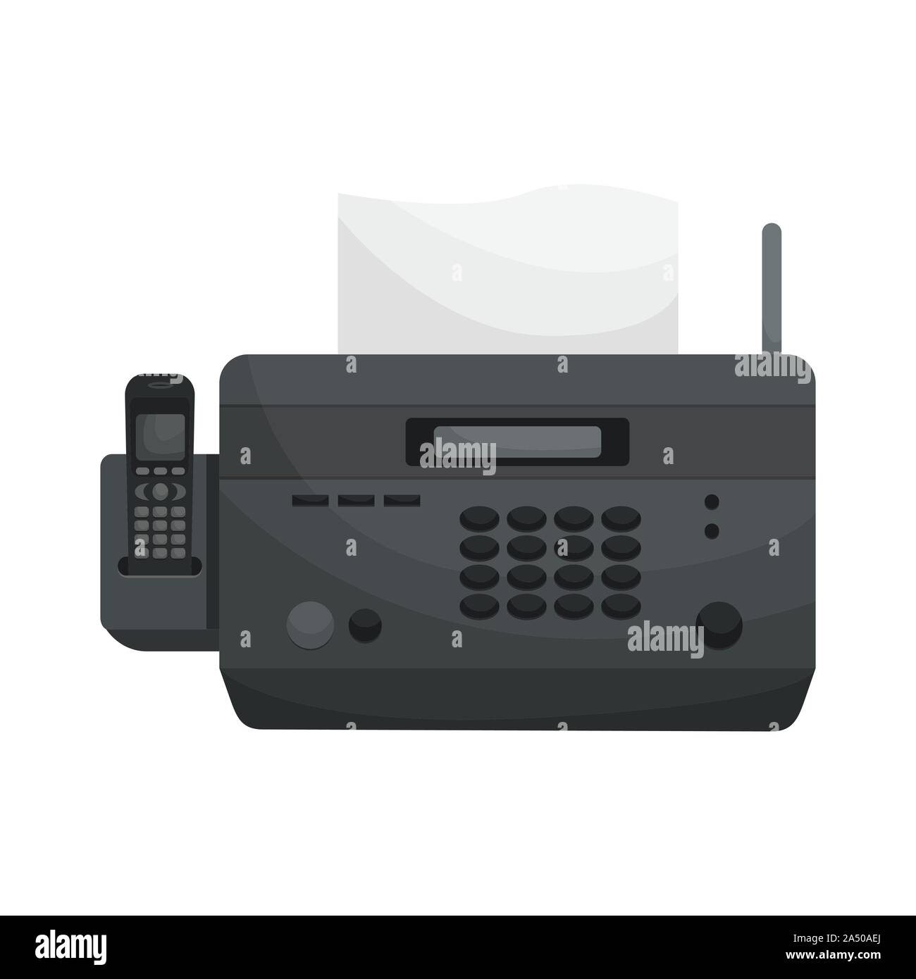 Isolated vector Fax. Office devices, printers, phones Stock Vector ...