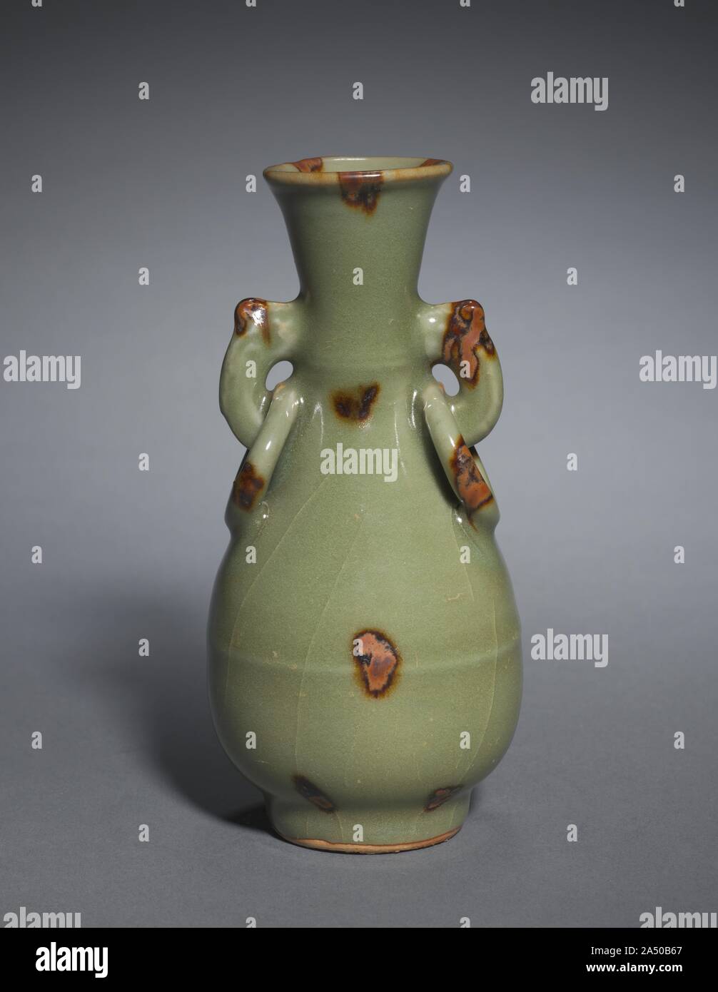 Bottle Vase with Ornamental Ring Handles: Longquan Ware, 14th Century ...