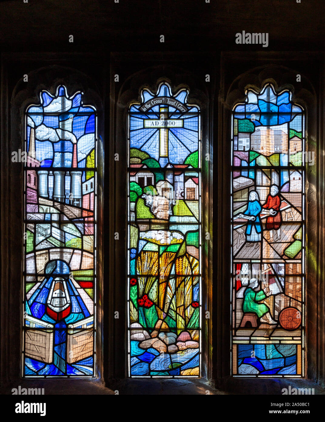 Stained glass window, Holy Cross church, Seend, Wiltshire, England 2002 ...