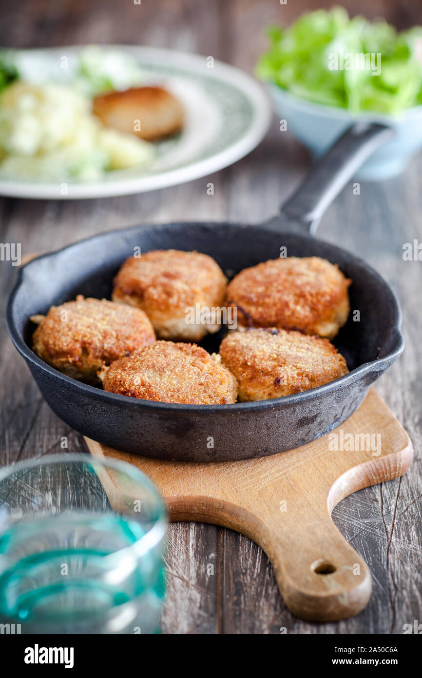 Homemade delicious minced chops - a meat dish Stock Photo - Alamy