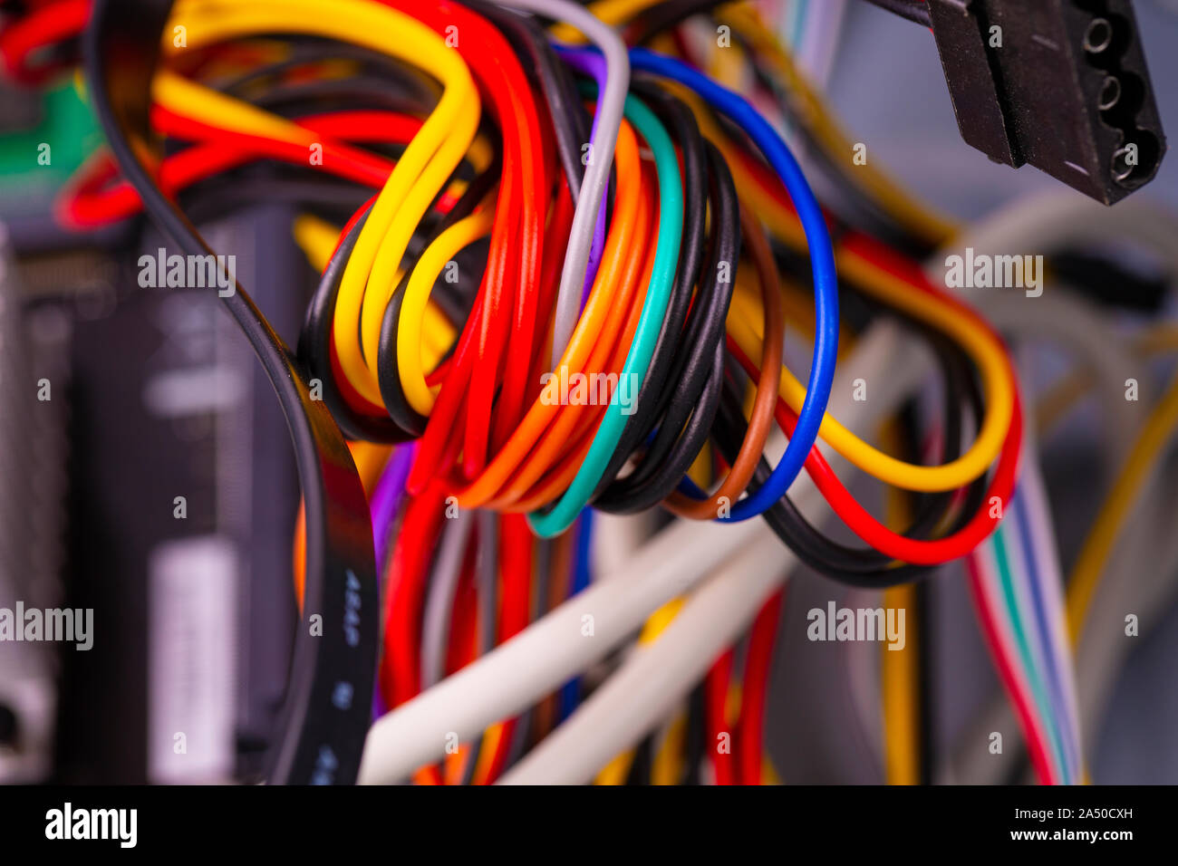 Closeup of cable and wire in computer network systems Stock Photo - Alamy