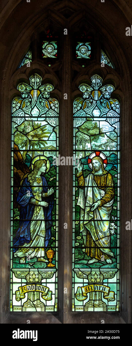 Stained glass window Noli me Tangere Seend church, Wiltshire, England ...