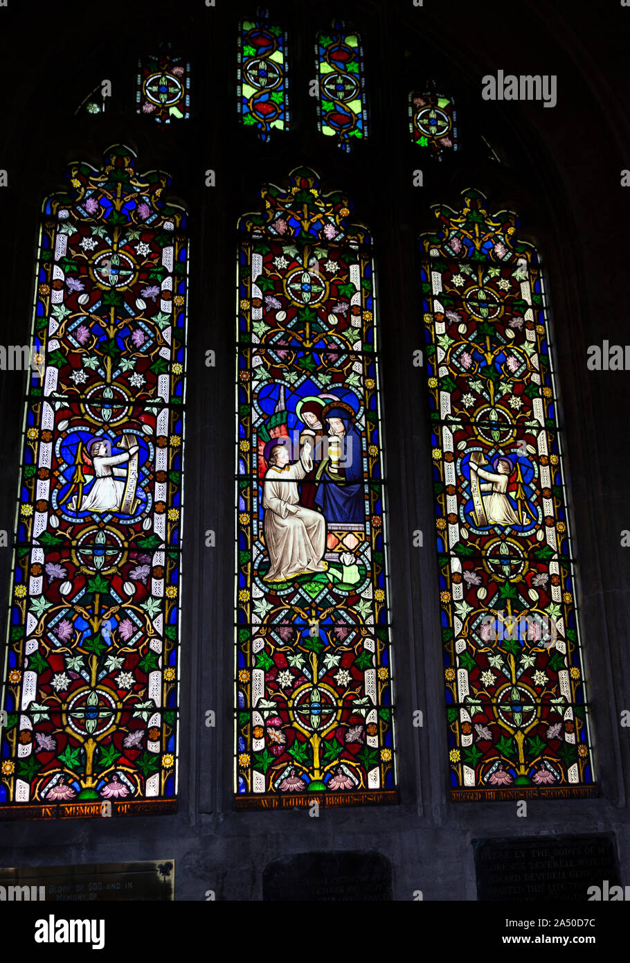 Stained glass window, Holy Cross church, Seend, Wiltshire, England ...