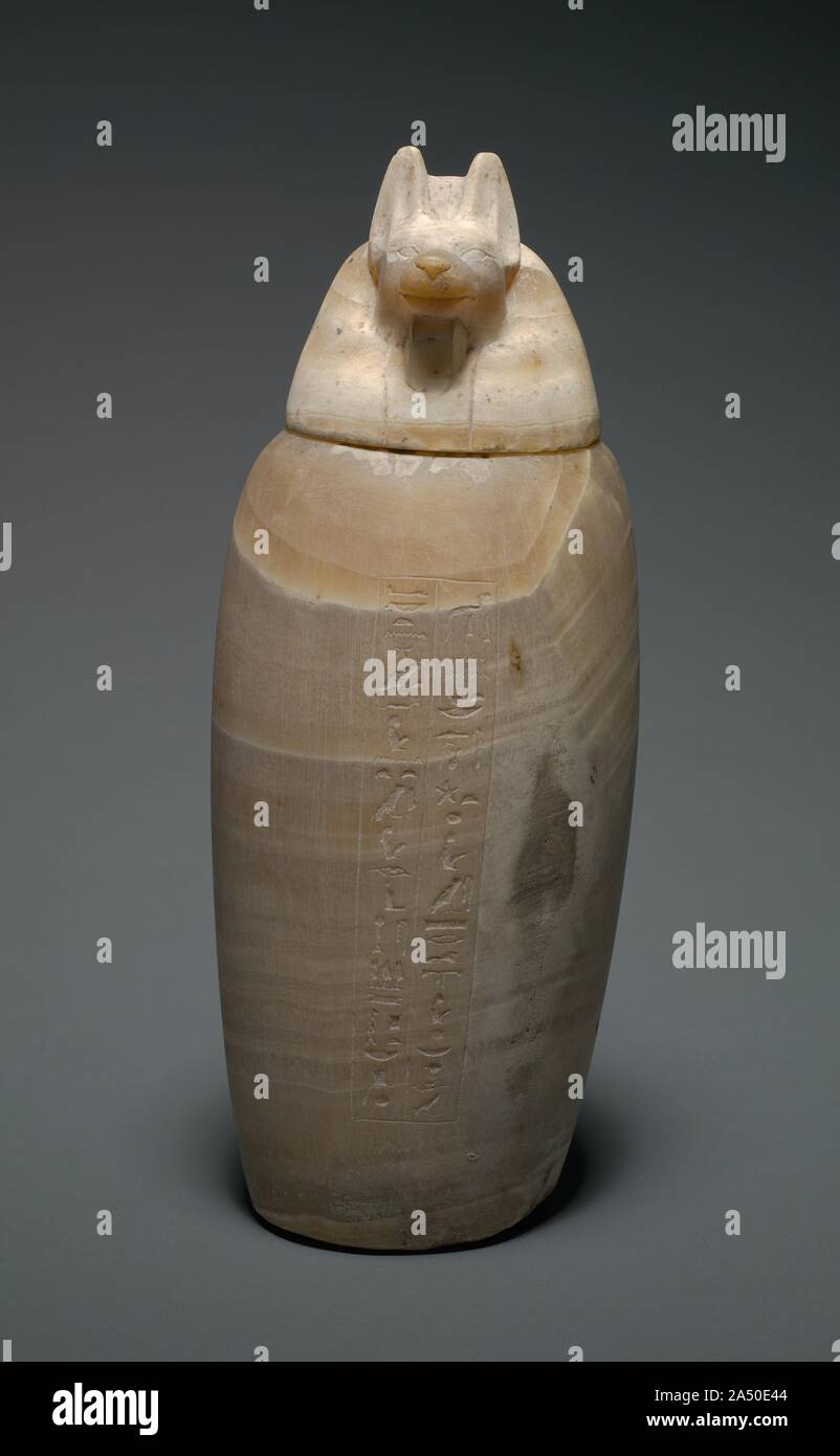 Canopic Jar with Jackal's Head, 664-525 BC. In the process of ...