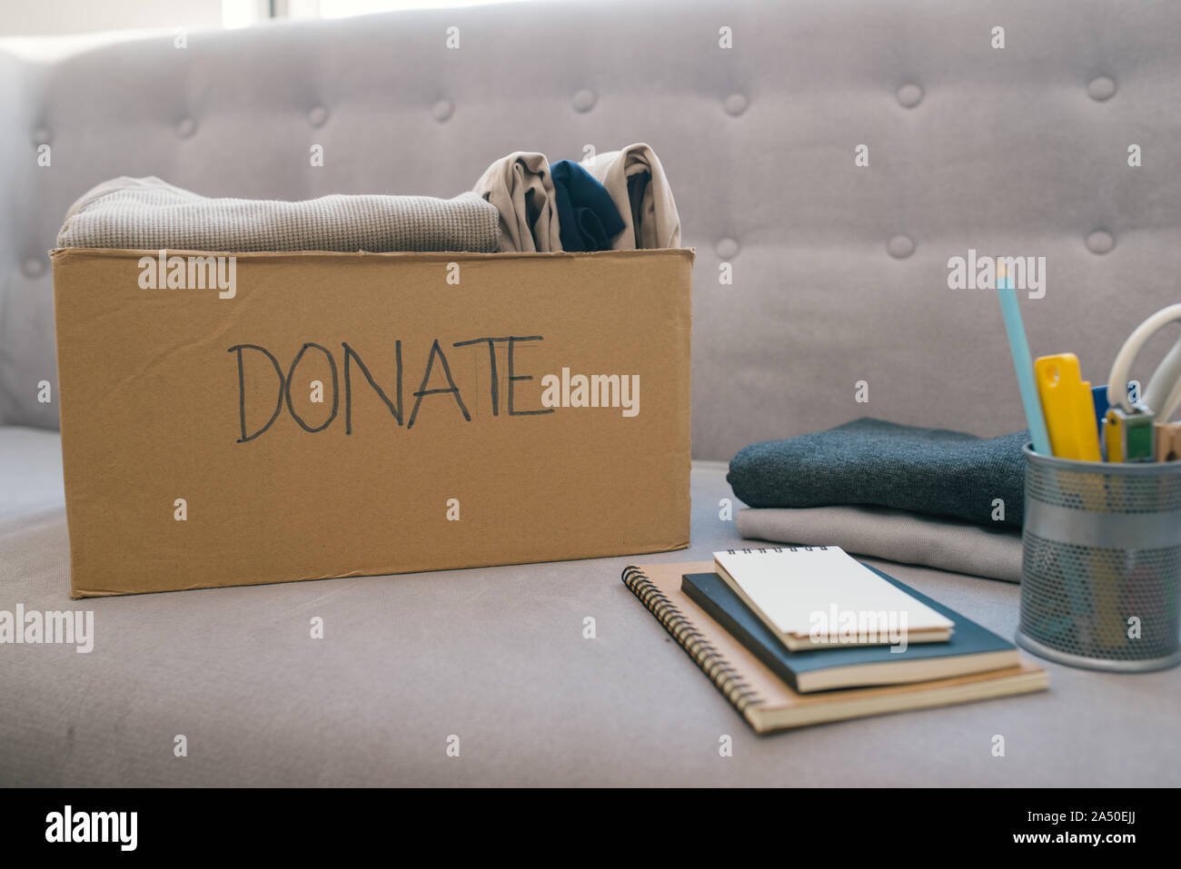 Packing boxes for donation hi-res stock photography and images - Alamy
