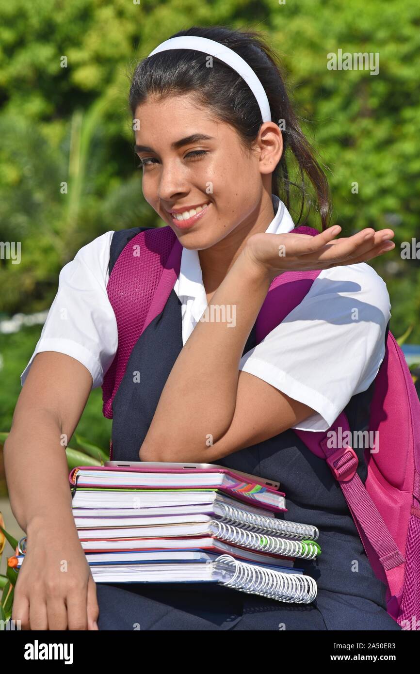Happy Catholic Person With Notebooks Stock Photo - Alamy