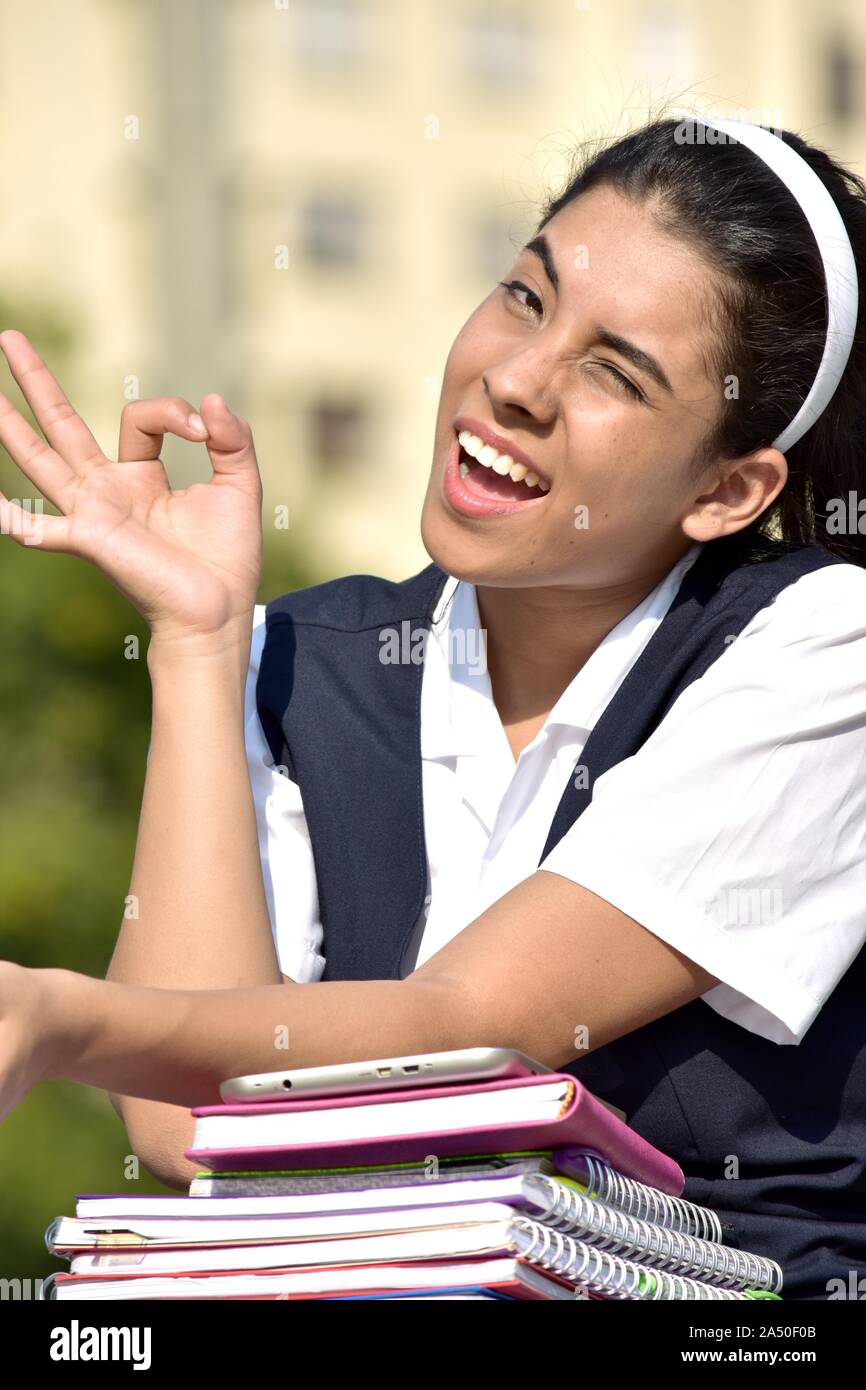 Ok Girl Student Wearing Uniform Stock Photo - Alamy