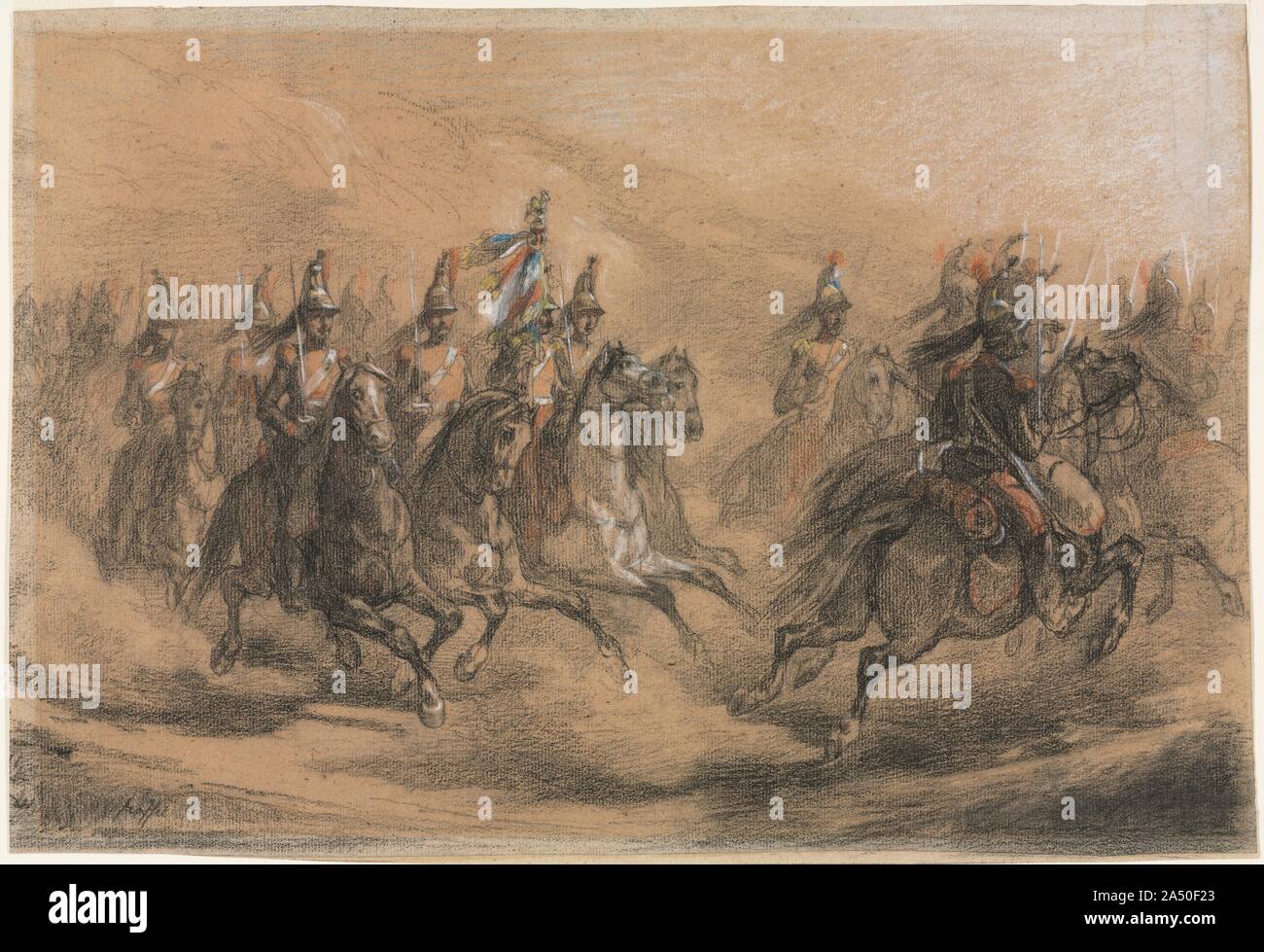 Cavalry Charge, c. 1840 Stock Photo - Alamy