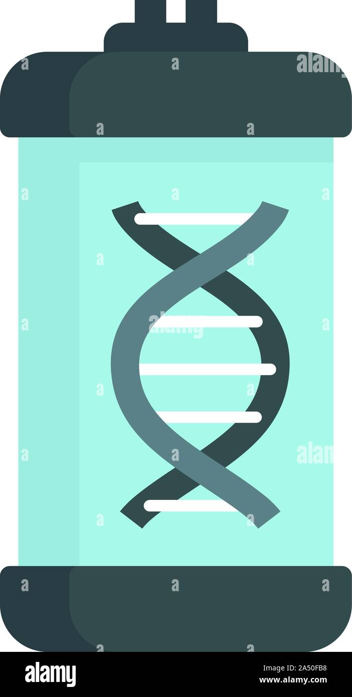 Dna molecule capsule icon. Flat illustration of dna molecule capsule ...