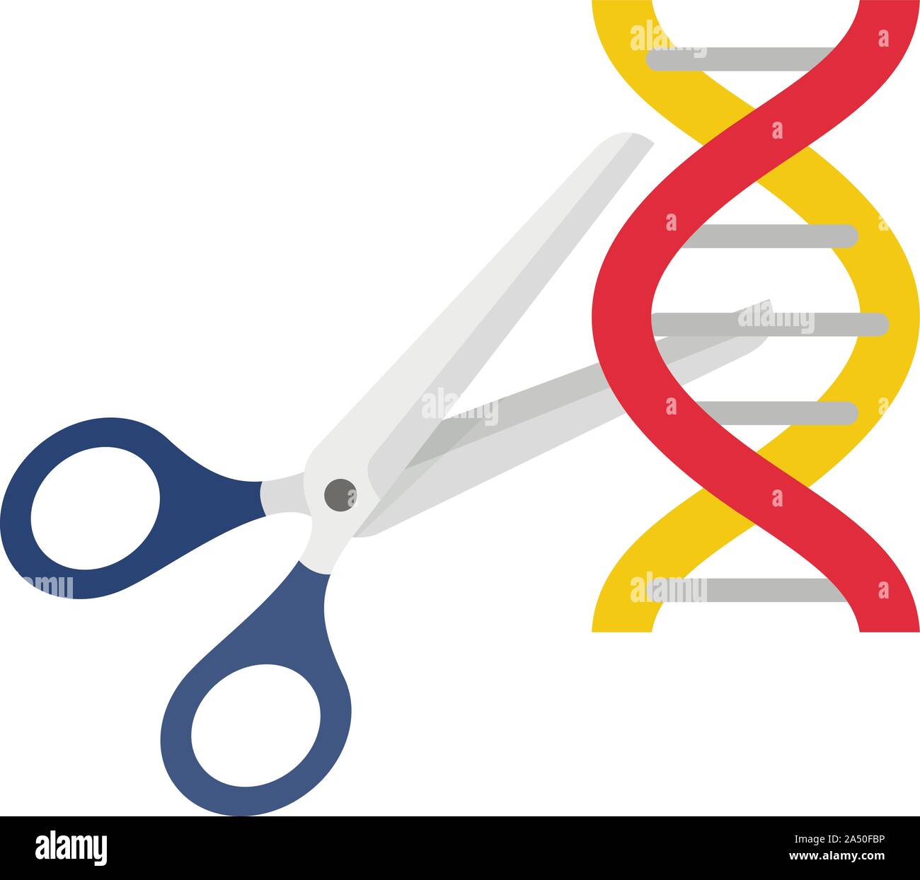 Cutted dna molecule icon. Flat illustration of cutted dna molecule ...
