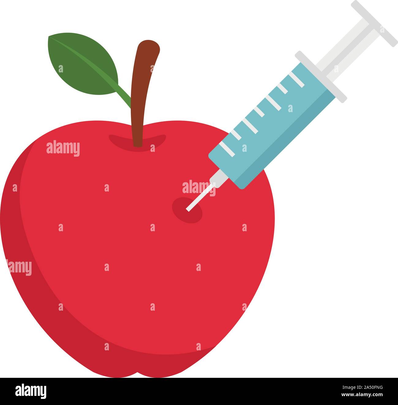 Dna modify red apple icon. Flat illustration of dna modify red apple ... Dna modify red apple icon. Flat illustration of dna modify red apple ...