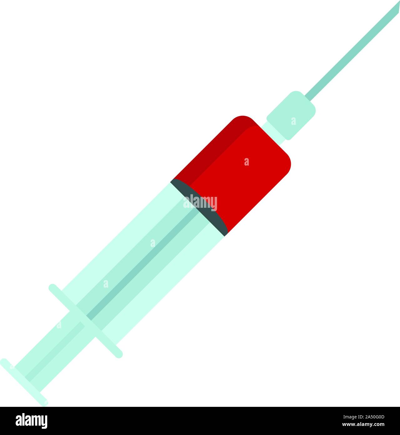 Blood syringe icon. Flat illustration of blood syringe vector icon for ...