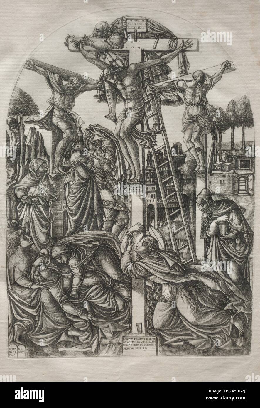 Christ on the cross between the two thieves hi-res stock photography ...