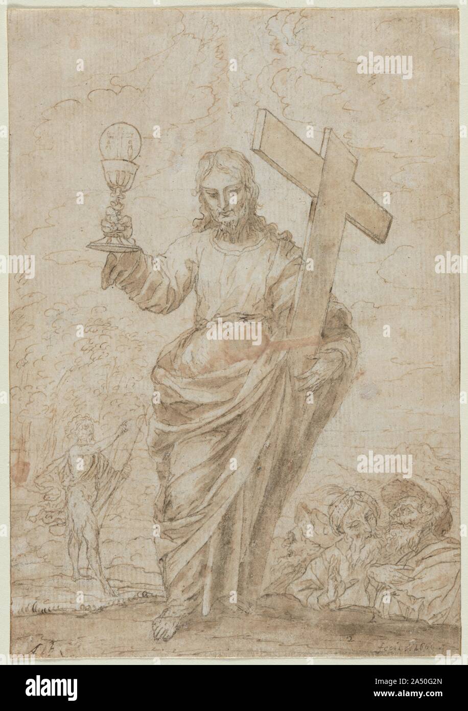 Christ Holding a Chalice and Cross, 1666 Stock Photo - Alamy