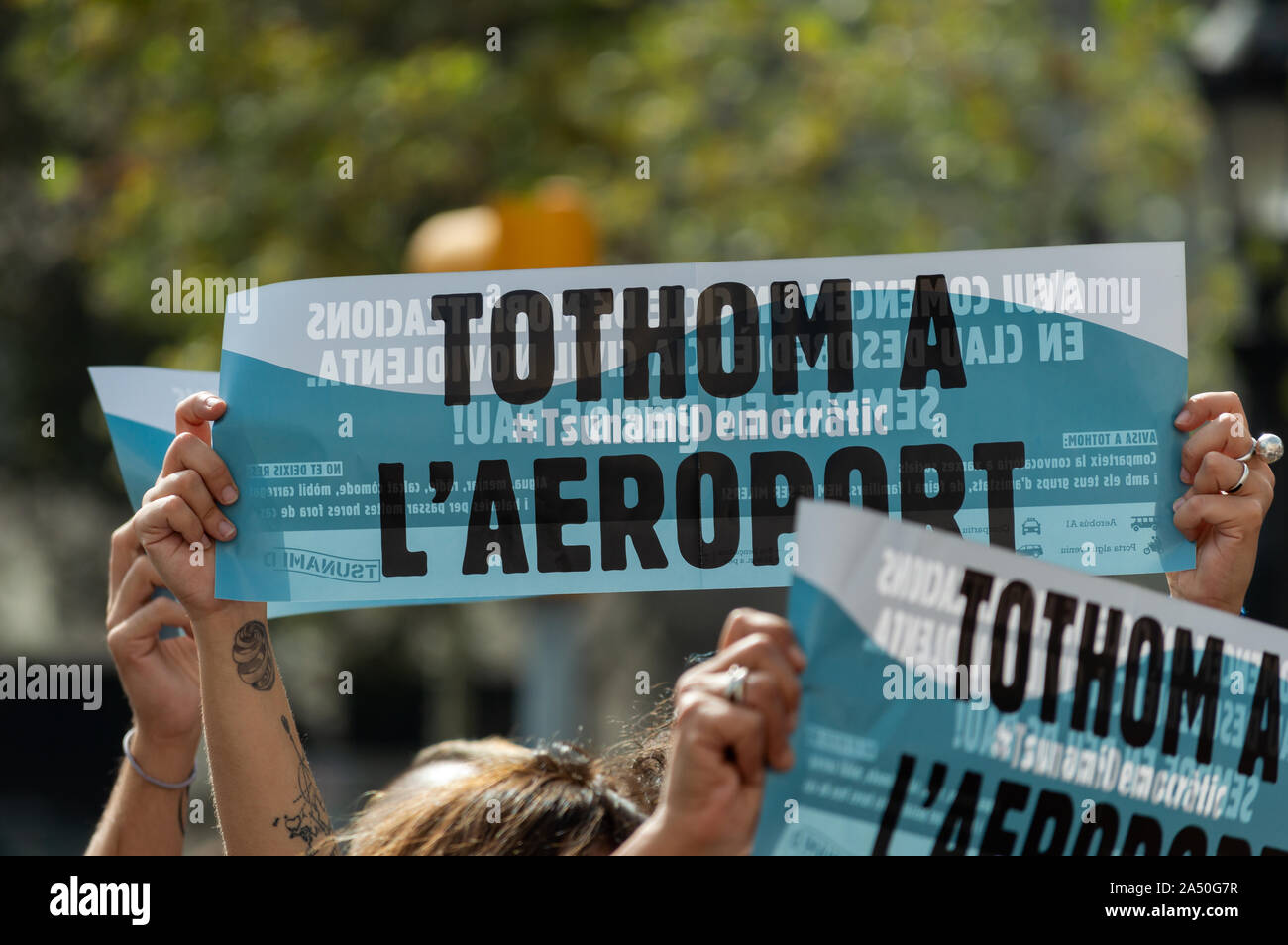 Barcelona, Catalunya,Spain,demonstration of the Catalan people against imprisoned pro ...