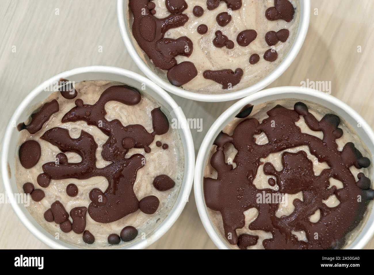 Sweet recipe of delicious harmless food. Close up raw fruit ice cream ...