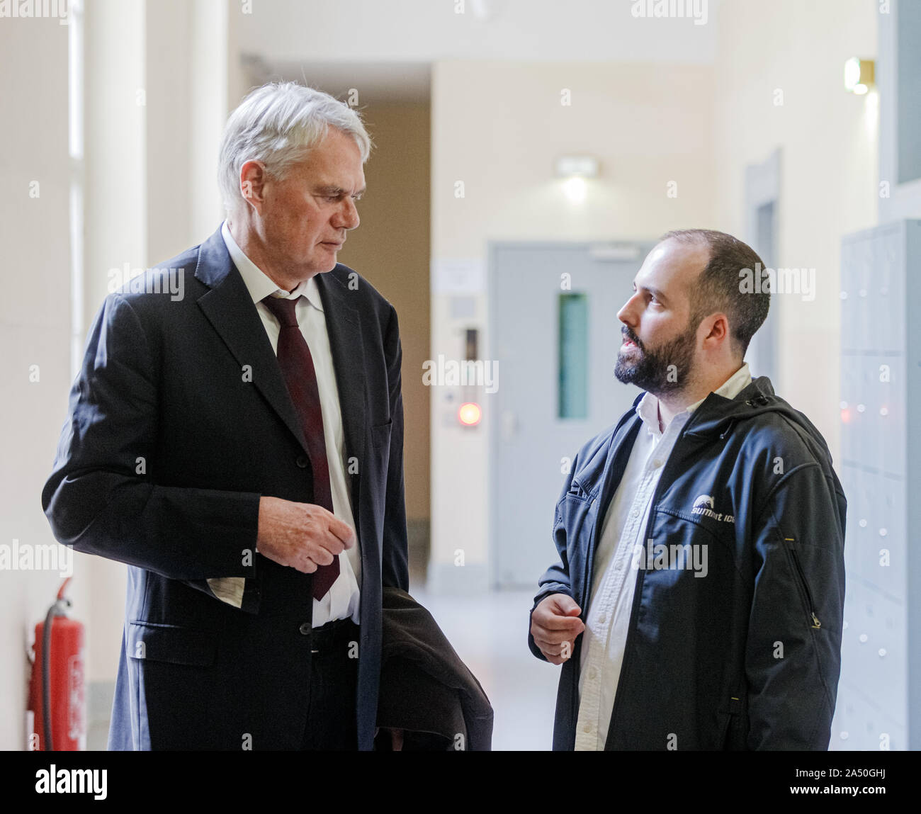 17 October 2019, Hamburg: Cornelius Nestler (l), Professor of Criminal ...