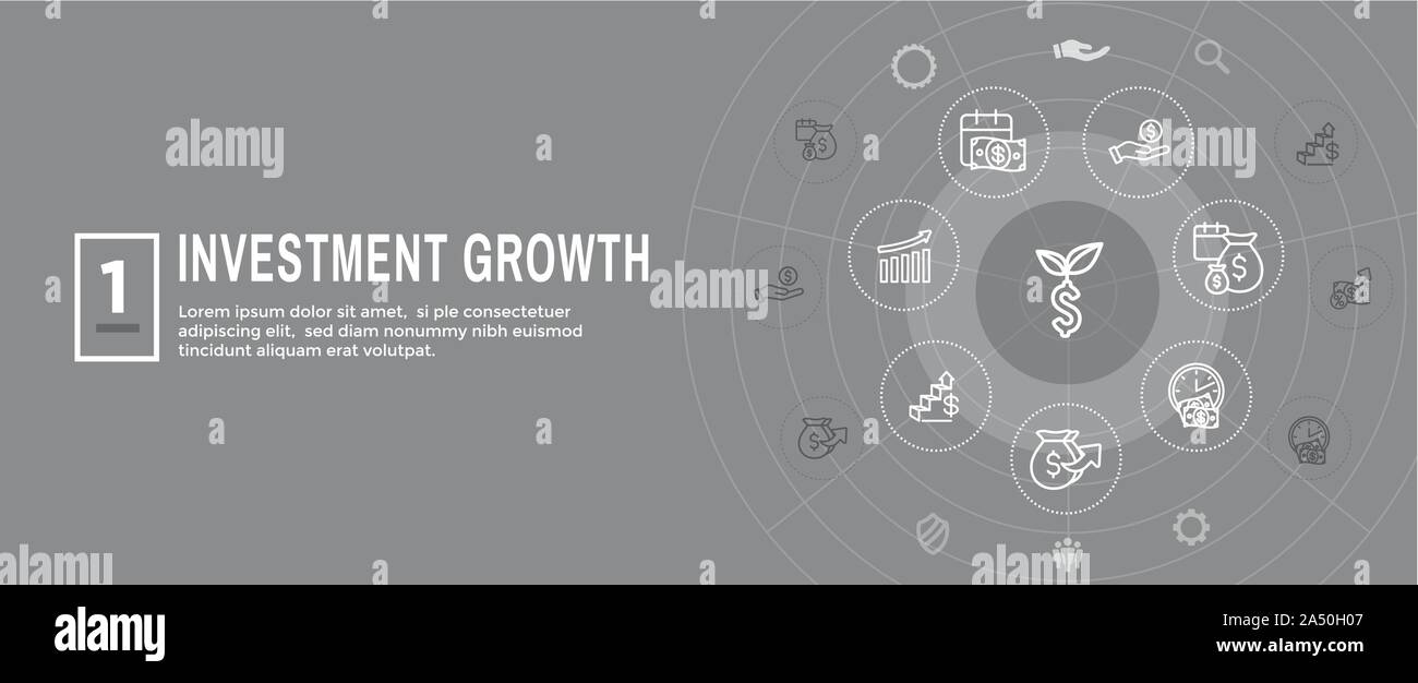 Banking, Investments and Growth Icon Set w Dollar Symbols, etc Stock ...