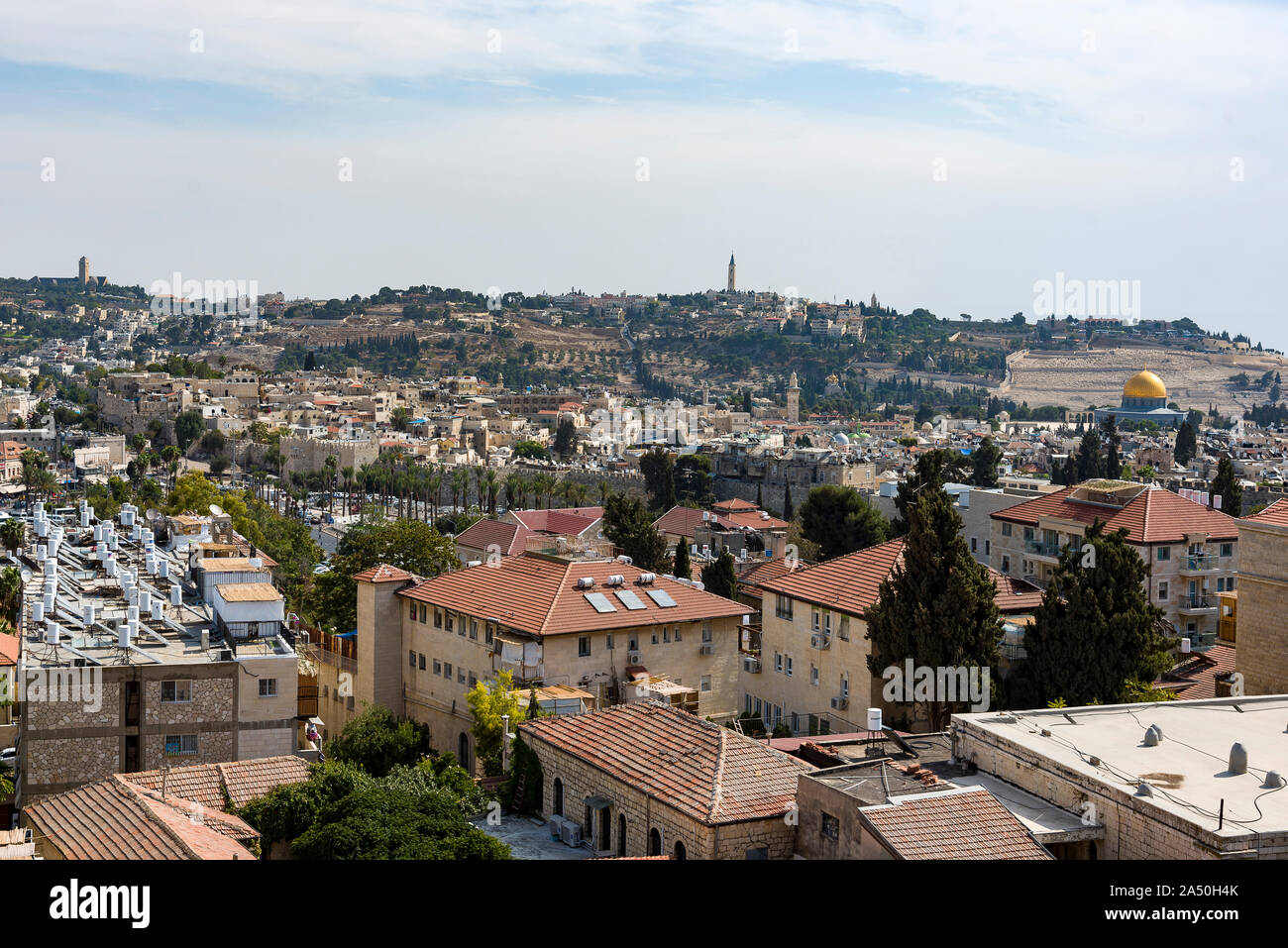 New Jerusalem Panorama of Jerusalem old and new Stock Photo - Alamy