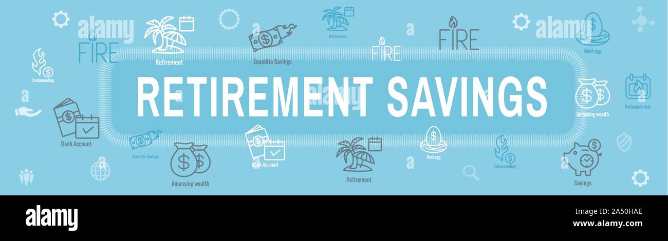 Retirement Savings Icon Set as well as Web Header Banner Stock Vector ...