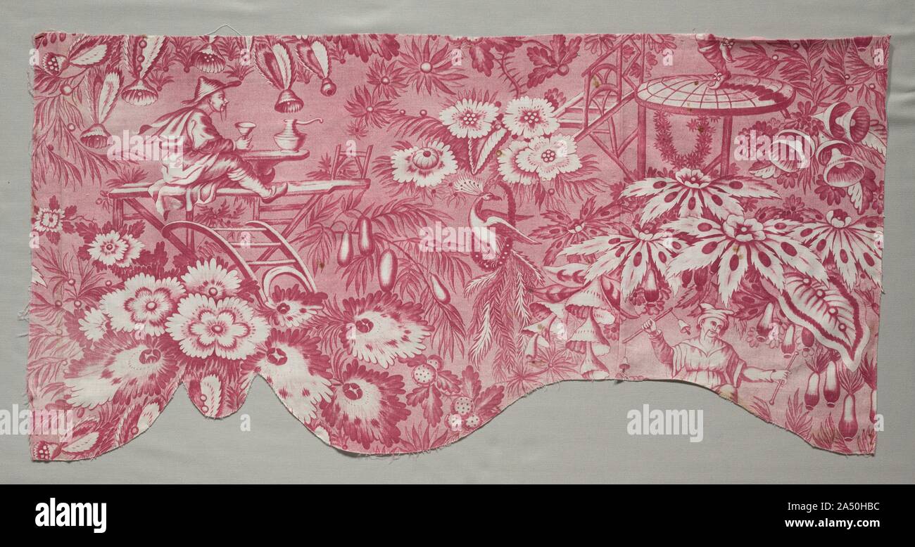 Copperplate Printed Textile, early 1800s Stock Photo - Alamy