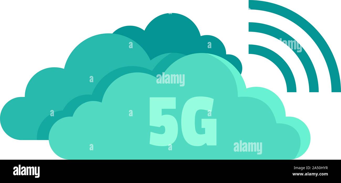 5G cloud technology icon. Flat illustration of 5G cloud technology ...
